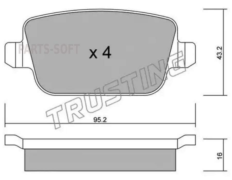 К-т дисков. тормоз. колодок Ford Mondeo 2007-, Galaxy 2006- R Trusting арт. 7960