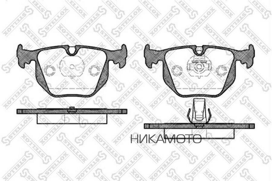 STELLOX 392020BSX колодки диск. задние! с антискр. пл.\ BMW E38 2.8-5.0/2.5TDs/3.0D 95-01/E46 M3 3.2 00>