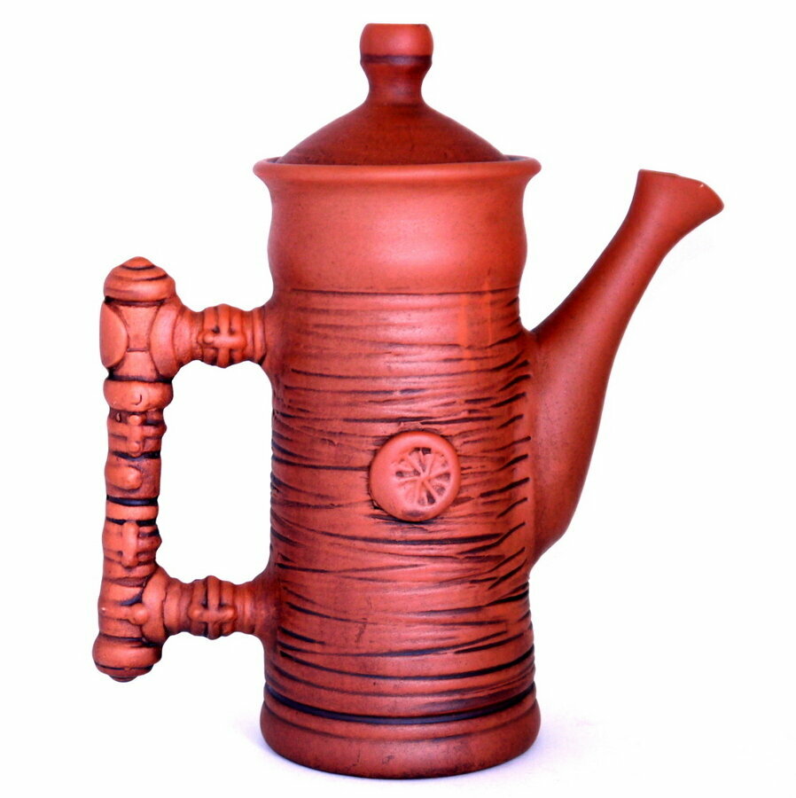 Чайник, Травник с носиком + глазурь, заварочный, глина, керамика, ручная работа, 700 мл.