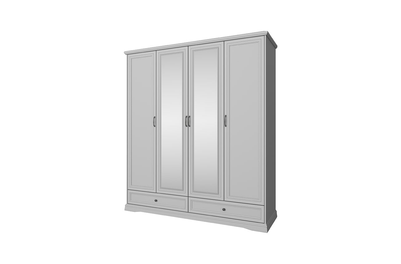 Шкаф Anrex Валенсия / Valencia 4DG2S Z серый, 205.2х63.2х231.4 см