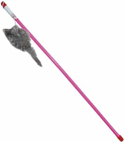 Triol Игрушка для кошек Удочка-дразнилка "Серая мышка" 7*50см