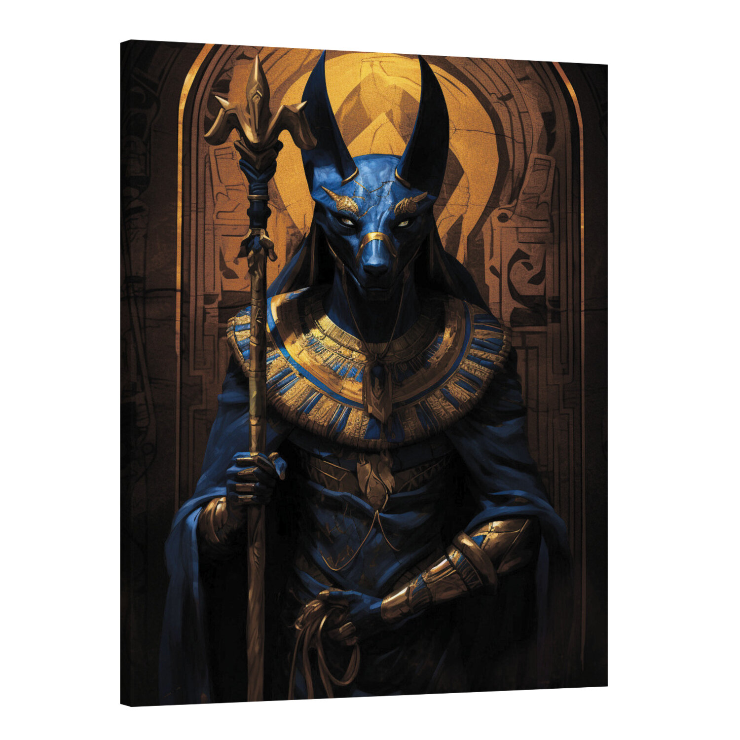 Интерьерная картина 50х70 "Анубис: страж между мирами жизни и смерти"