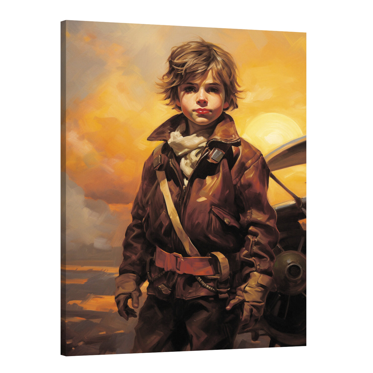 Интерьерная картина 50х70 "Мальчик и его приключения: картина для смелых"