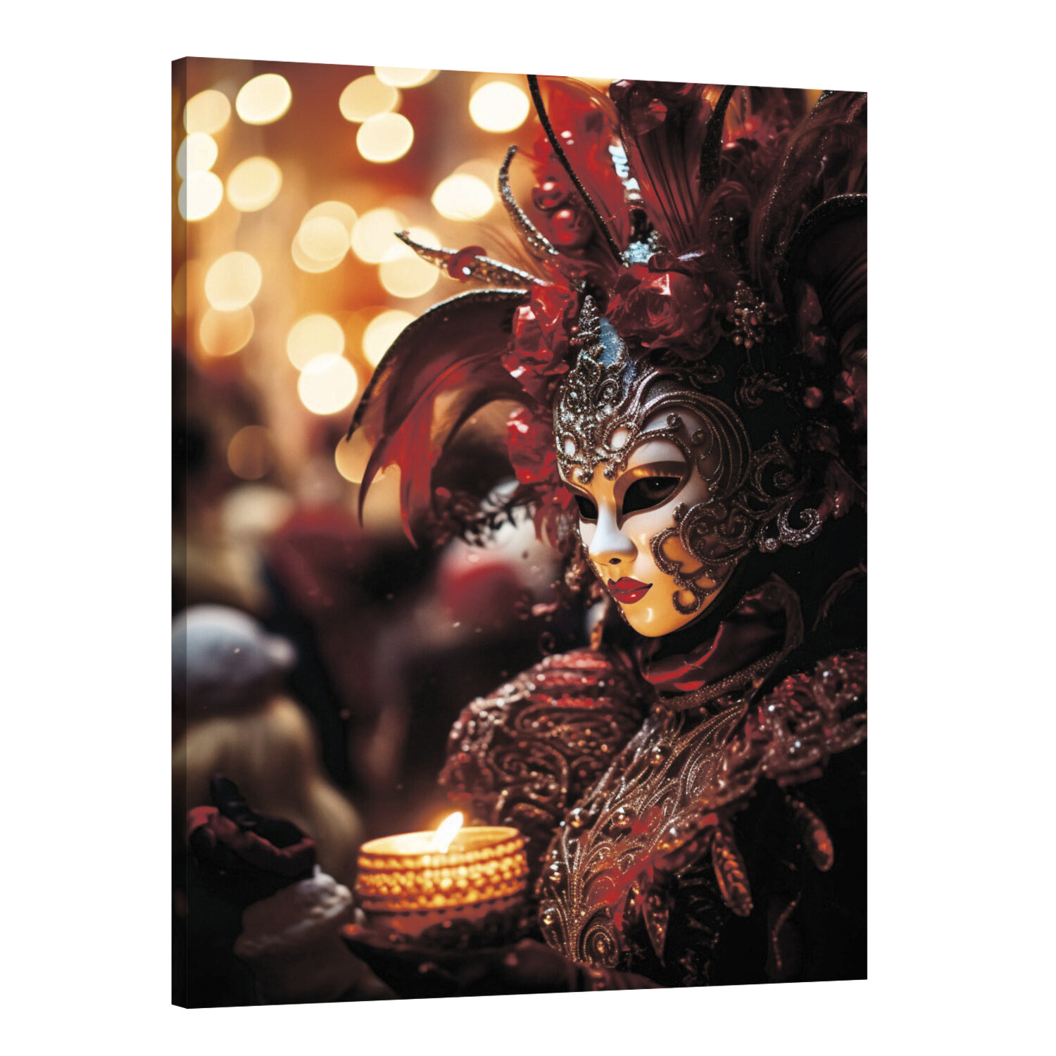 Интерьерная картина 50х70 "Йольский маскарад: картина на стене"