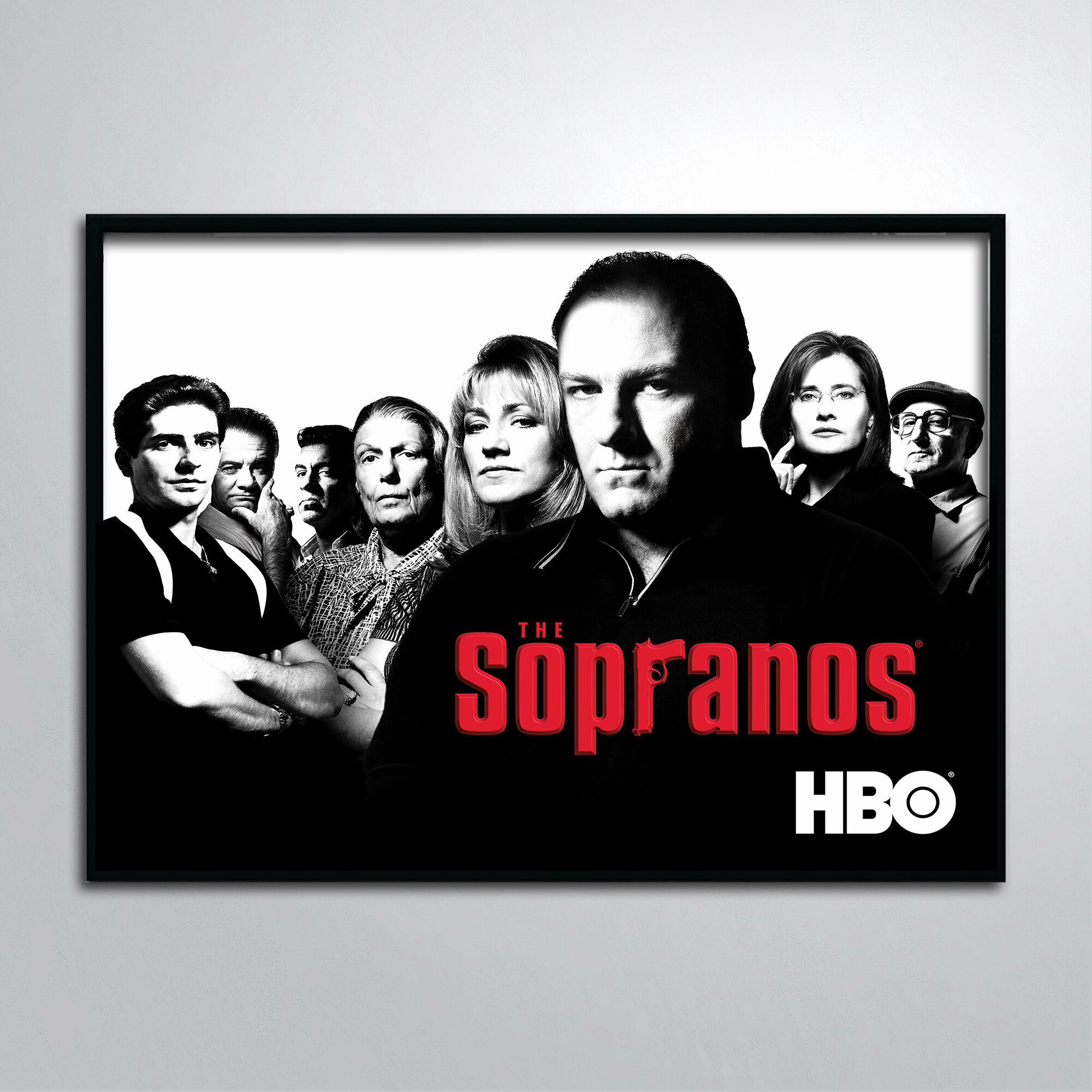 Постер без рамы/Сериал Клан Сопрано Фотография ЧБ The Sopranos (А2/420х594)