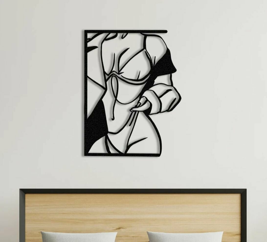 Панно 60х40 см "Женская Эстетика" декоративное настенное чёрное, декор на стену, картина