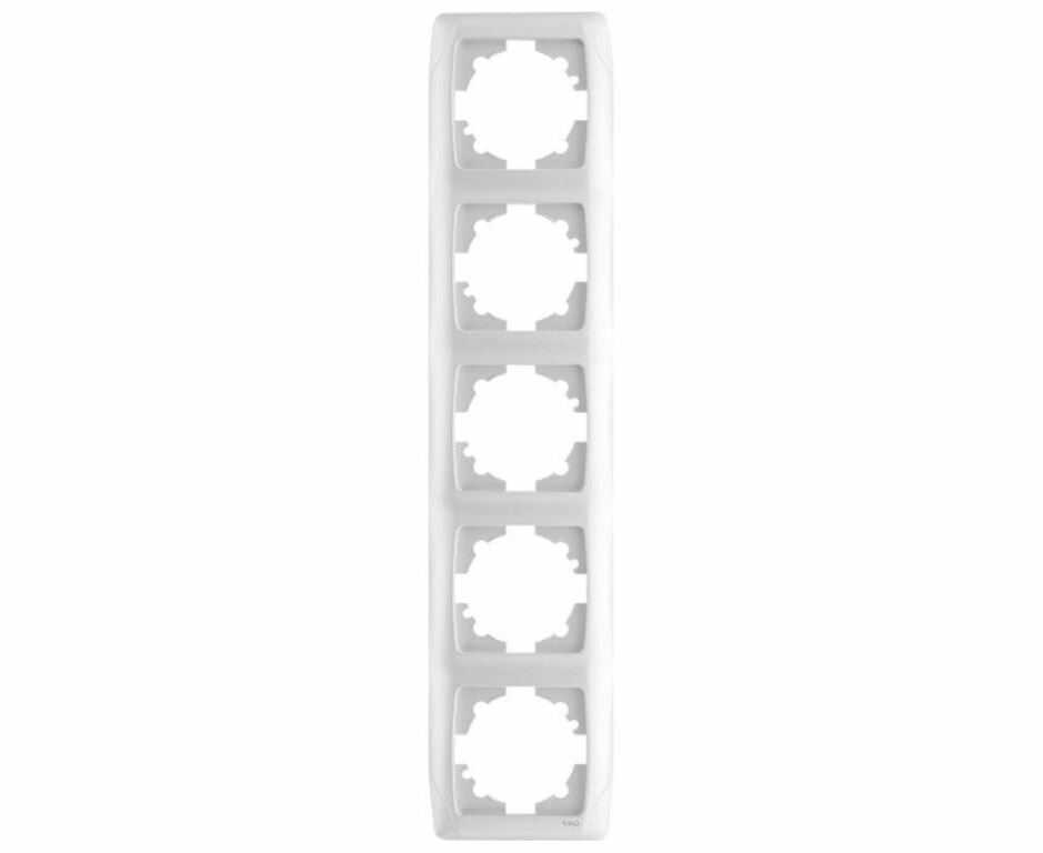 Рамка VIKO Carmen 90571005, вертикальная, 5 мест, АБС-пластик, белая