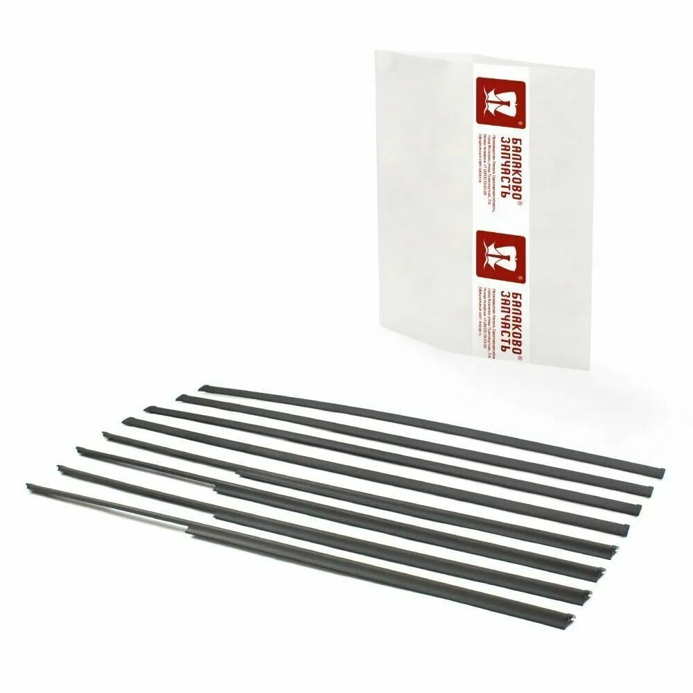 Уплотнители опускного стекла (бархотки) для ВАЗ 2101, 03, 06 комплект 8 шт. нижние с литыми наконечниками Н/О арт 08970, 05664