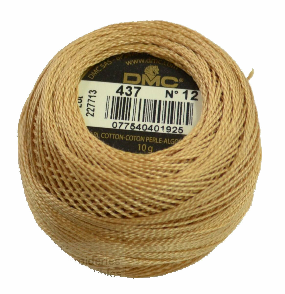 Нитки для вышивания DMC PEARL COTTON (Артикул 116, № 12, цвет: 437 Светло-Коричневый, 10 гр. / 120 м.)