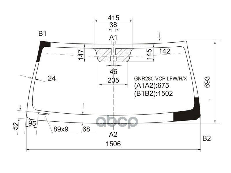 Стекло лобовое (Обогрев щеток) Toyota 4Runner 09-24 XYG арт. GNR280-VCP LFW/H/X