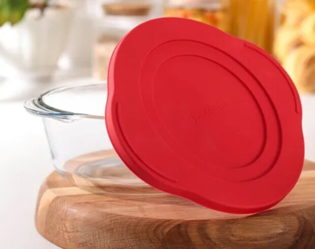 Кастрюля жаропрочная "Borcam" с пластиковой крышкой 21.8 х 18.7 м. 1,45 л. , форма для запекания боросиликатное стекло