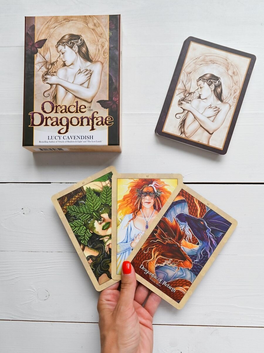 Оракул Dragonfae oracle гадальная колода 43 карты, Blue Angel Publishing