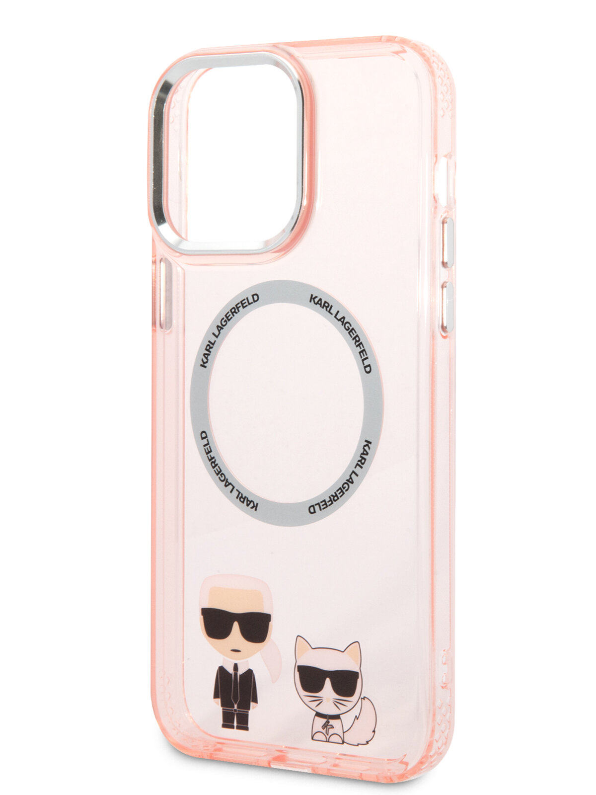 Lagerfeld для iPhone 13 Pro чехол PC/TPU Karl & Choupette Hard Pink (MagSafe)
