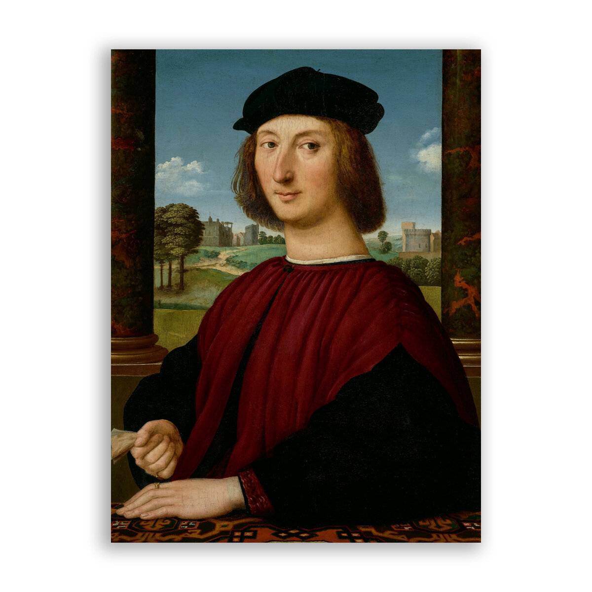 Картина на холсте, репродукция / Рафаэль Санти - Портрет молодого человека / Размер 60 x 80 см