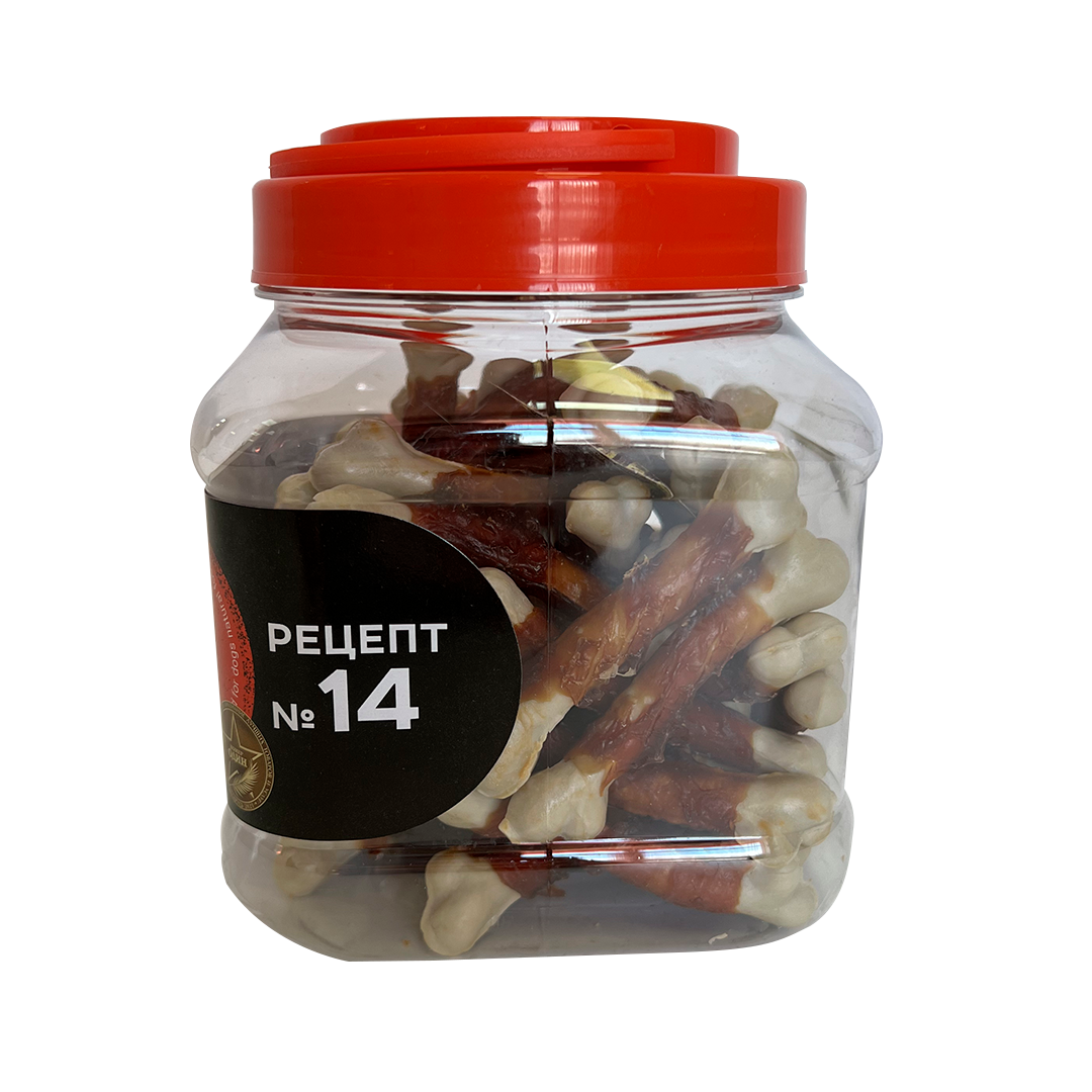 Лакомство для собак FOR DOGS Рецепт № 14, мясо утки на кальциевой косточке, 500 гр