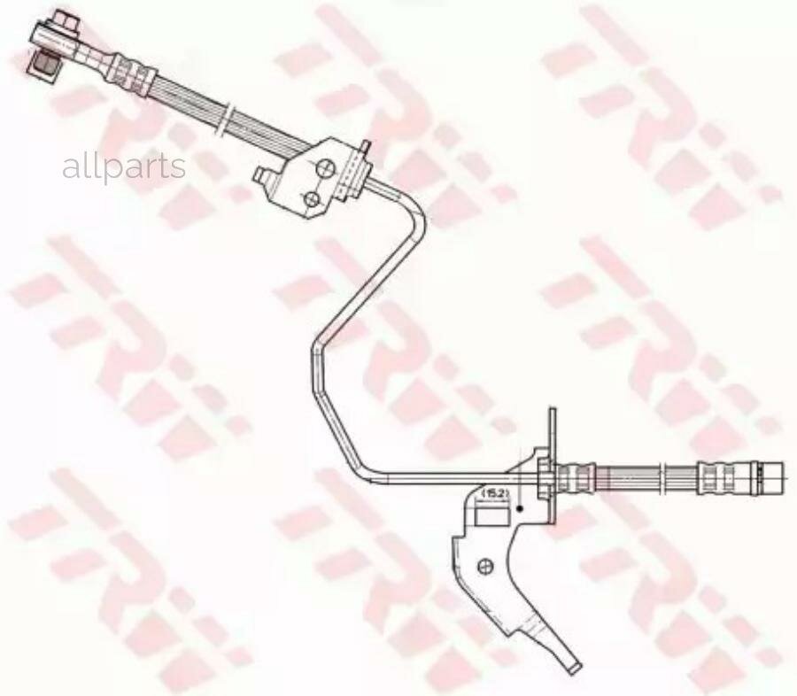 TRW PHD566 Шланг тормозной задний R OPEL Astra G/H/Meriva/Zafira A /ABS+ /L=530mm TRW PHD566