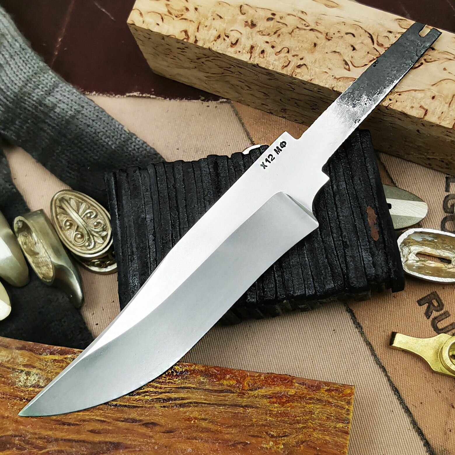 Клинок Скорпион из кованой стали Х12МФ