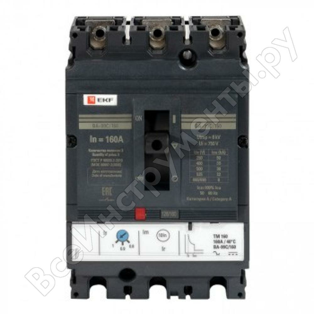 Автоматический выключатель EKF ВА-99C, 160/160А, 3P, 36кА, PROxima mccb99C-160-160