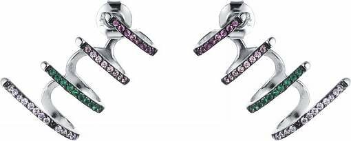 Серьги пусеты, серебро, 925 проба, фианит