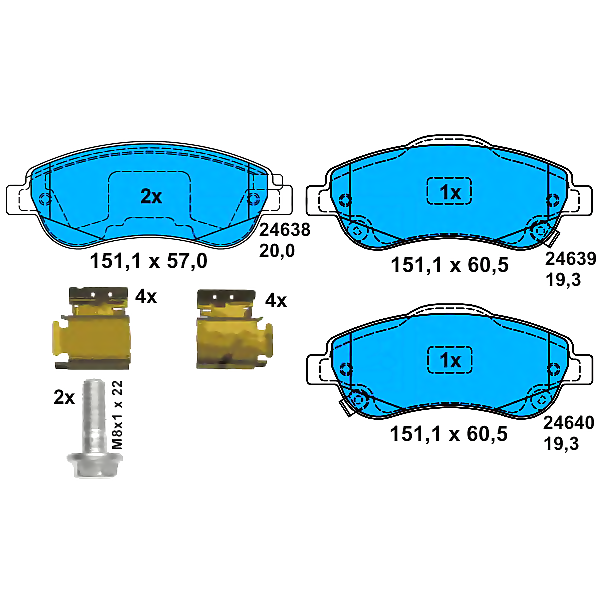 ATE 13.0460-5753.2 (45022SWWG00 / 45022SWWG01 / 45022SWWG02) 13.0460-5753.2 1289 02 колодки дисковые п.\ Honda (Хонда) cr-v 2.0