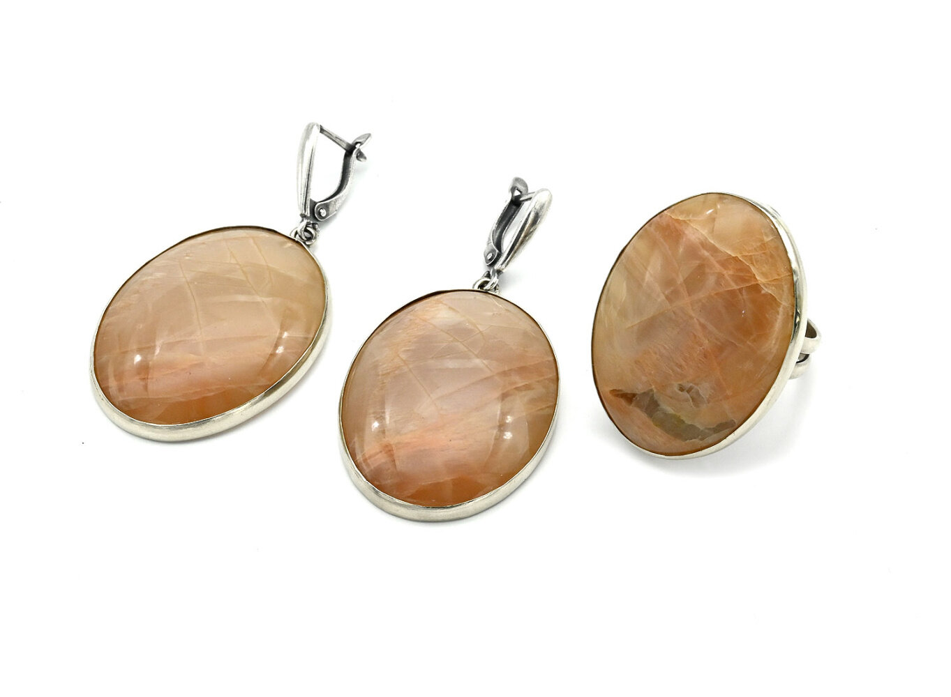 Комплект бижутерии: кольцо, серьги, гелиодор