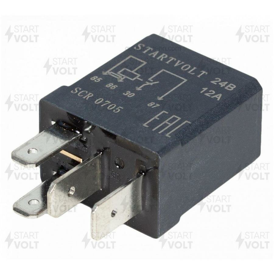 STARTVOLT SCR0705 Реле автомобильное 4 конт. 24V 12А (с резистором) (SCR 0705)