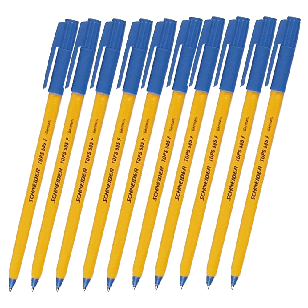 Ручка шариковая 10 шт "Tops 505 F", синяя, 0.8 мм, оранжевый корпус, цвет чернил синий