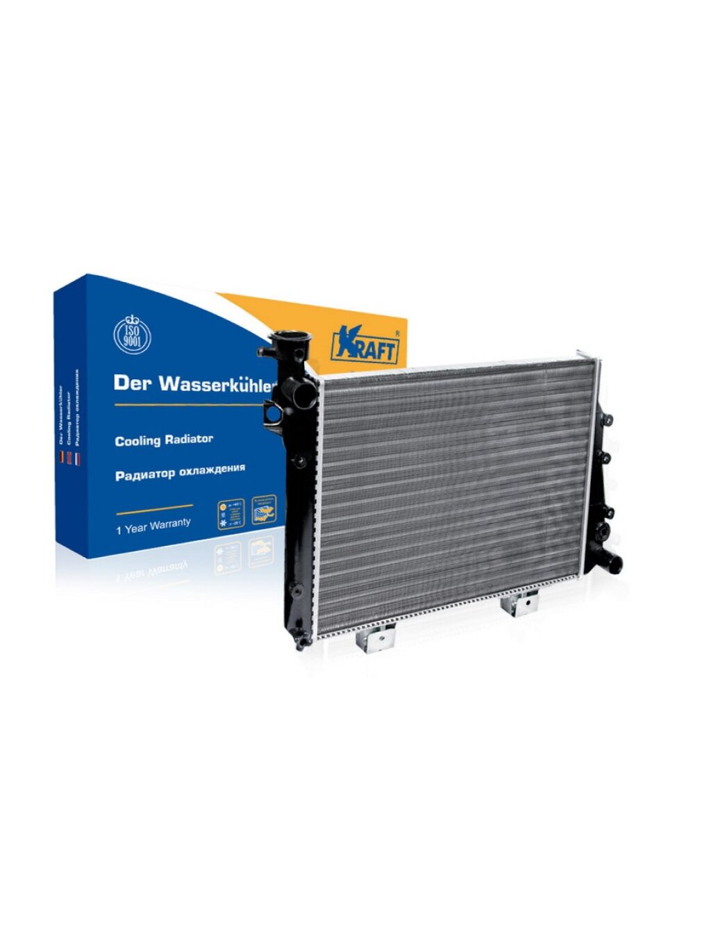Радиатор системы охлаждения для а/м ВАЗ 2107 (алюм.) "KRAFT"