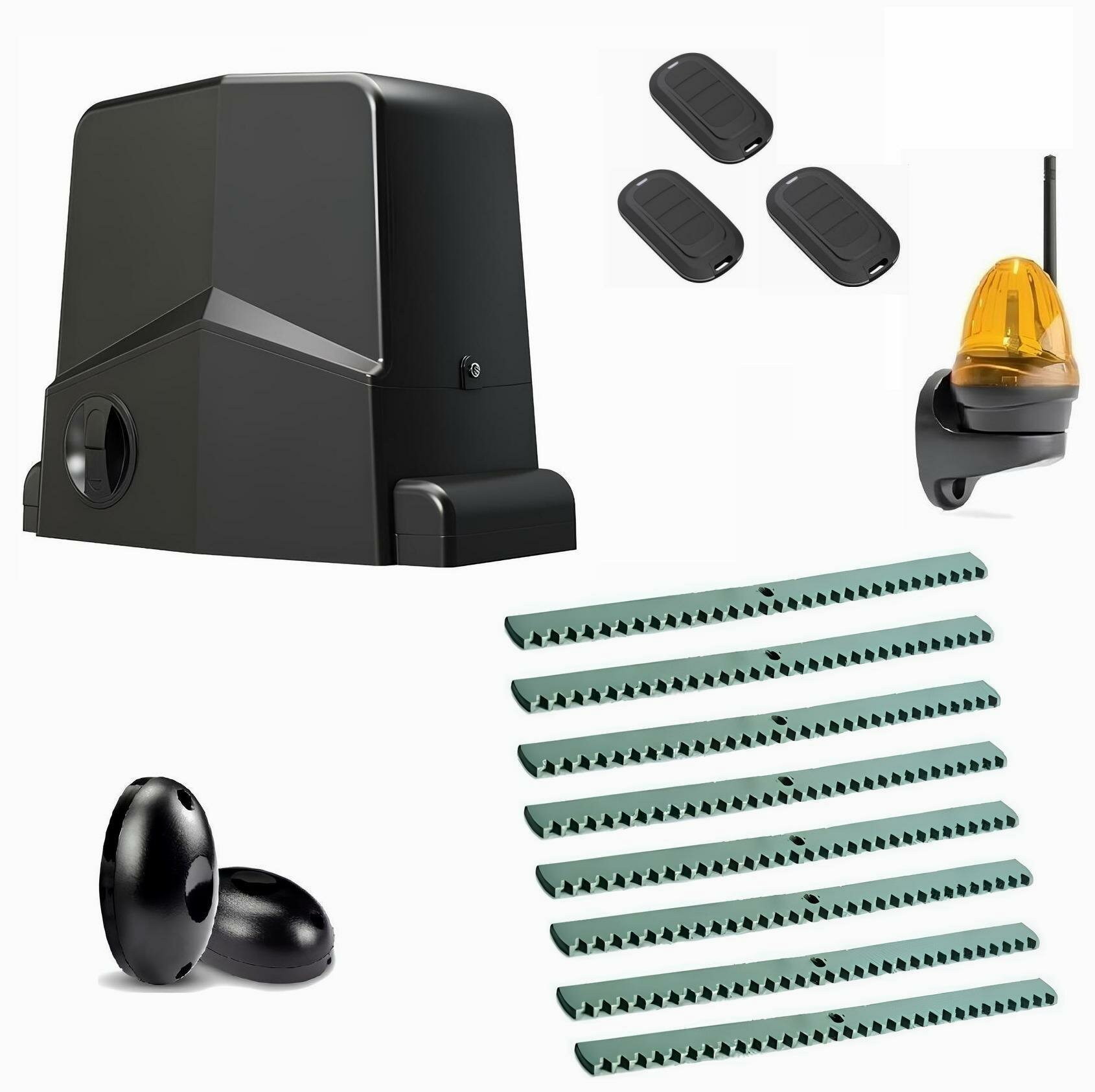 Автоматика для откатных ворот ARW-1000MKIT FULL8-K-Т3, комплект: привод, 3 пульта, лампа, фотоэлементы, 8 реек