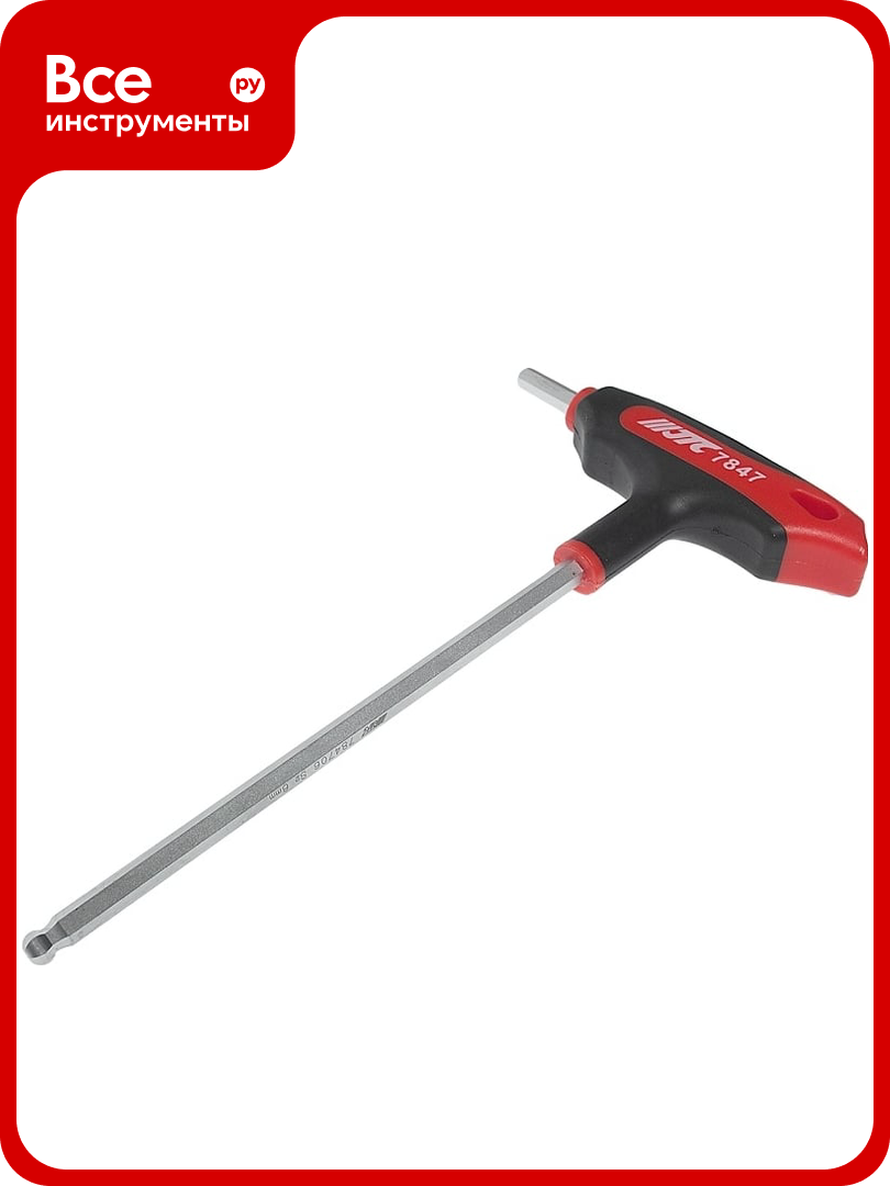 Шестигранный ключ с Т-образной ручкой JTC H6 JTC-784706, с крепежом при монтажных