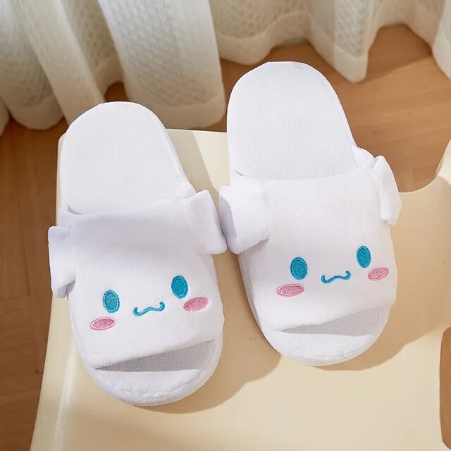 Тапочки Sanrio, аниме-тапочки с подвижными ушками Kuromi Cinnamoroll, тапочки для девочек, домашние нескользящие подарочные тапочки для пар, оптовая продажа