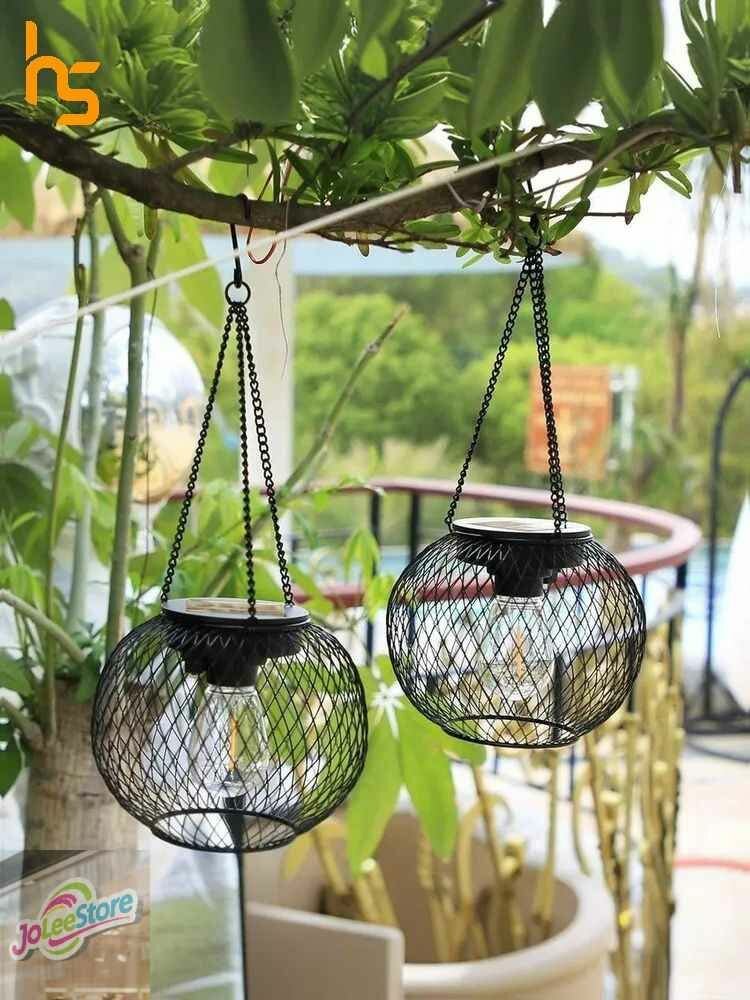 Солнечные фонари, наружные декоративные подвесные светильники, рождественские гирлянды на Хэллоуин, водонепроницаемое освещение садового двора, 4 упаковки