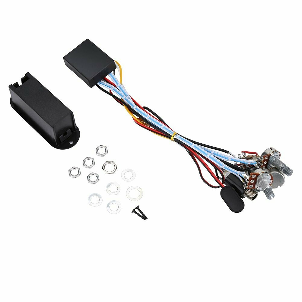 Двухполосный активный эквалайзер, схема предусилителя для регулировки тембра звукоснимателей гитары и баса с регулируемой фурнитурой и высококачественным звуком