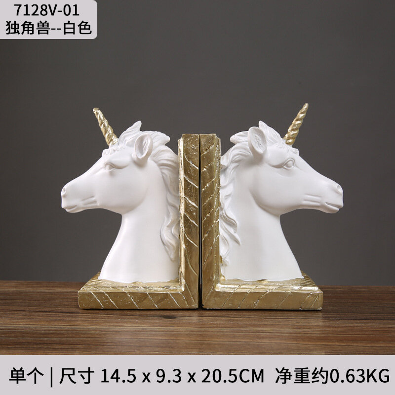 Горячая распродажа: уникальный книжный держатель в стиле нордик с единорогом, украшение для офиса, настольный книжный шкаф, подставка для книг, домашний декор