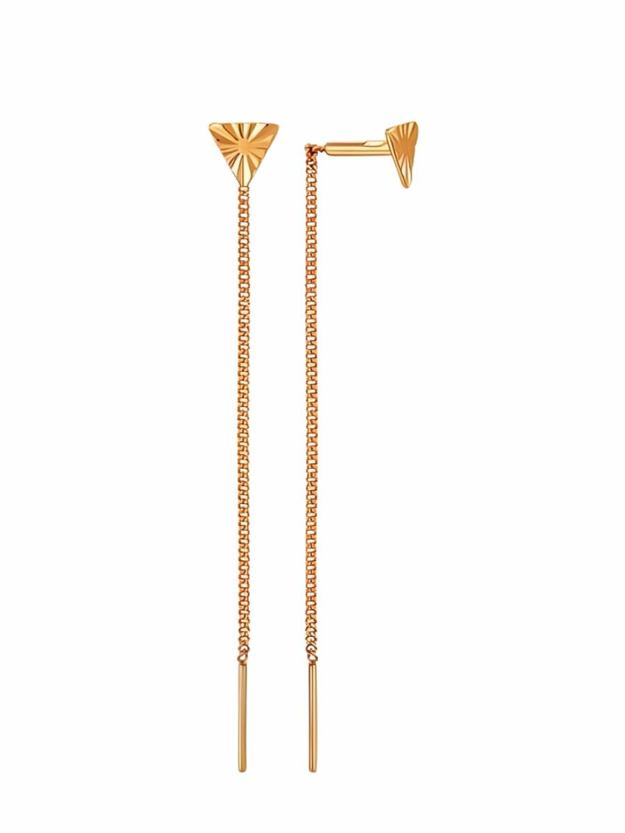 Серьги, красное золото, 585 проба