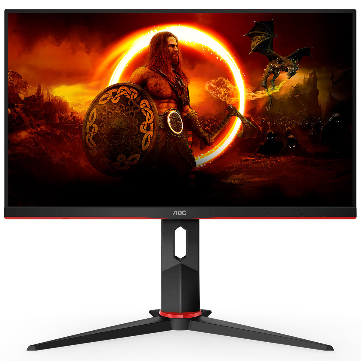 Монитор 23.8" AOC Q24G2A Black-Red (IPS, 2560x1440, HDMI+DP, 1 ms, 178°/178°, 350 cd/m, 1000:1, 165Hz, MM) уц-2-2