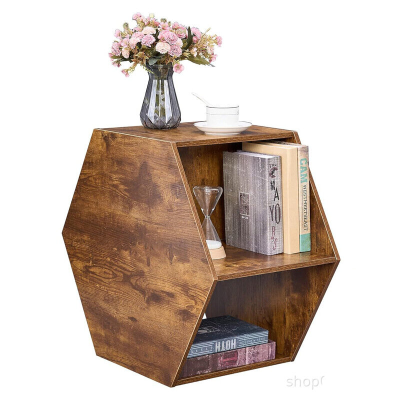 Простой шестиугольный диванный столик, боковой столик, угловой столик, многофункциональный шестиугольный комбинированный кофейный столик с хранением, креативный прикроватный столик