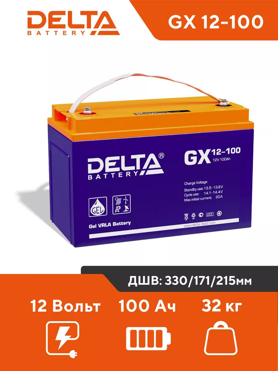 Аккумулятор 12V 100Ah для ИБП GX 12-100