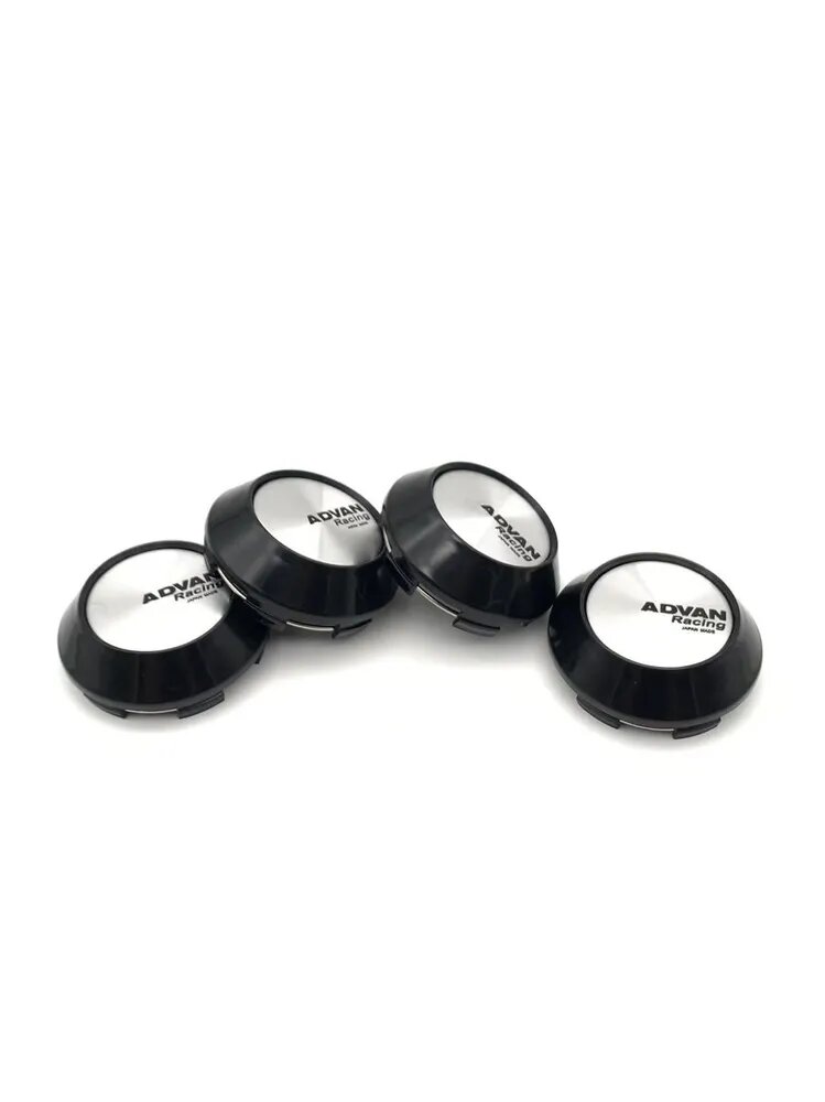 Колпак ступицы колеса ADVAN Racing, 4 шт. Заглушки на литой диск, черный, 60 мм