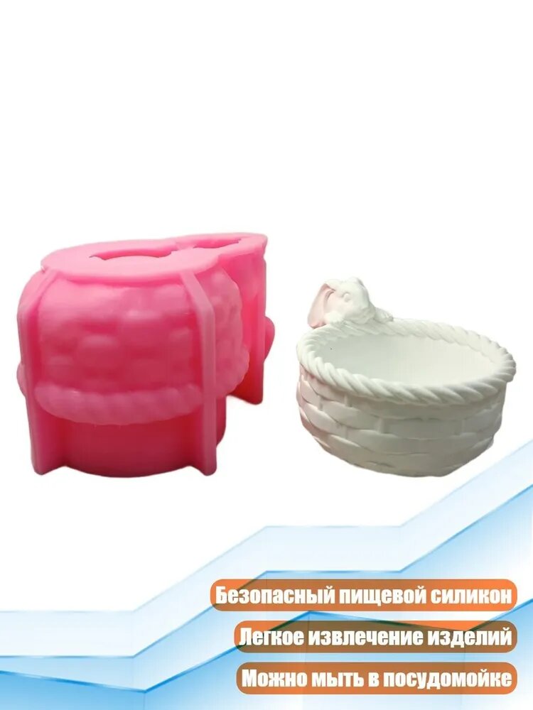 Силиконовые формы Корзинка с кроликами