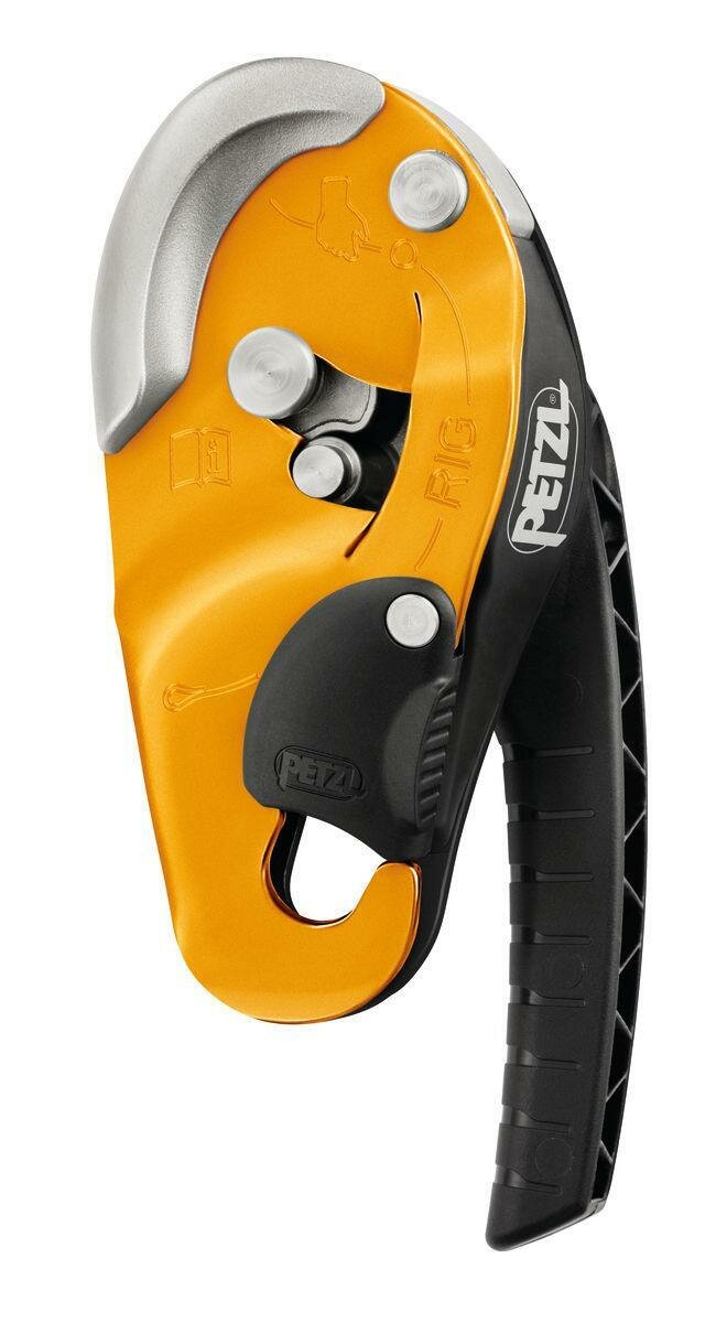 Компактное спусковое устройство PETZL RIG с функцией автоматической блокировки для альпинизма