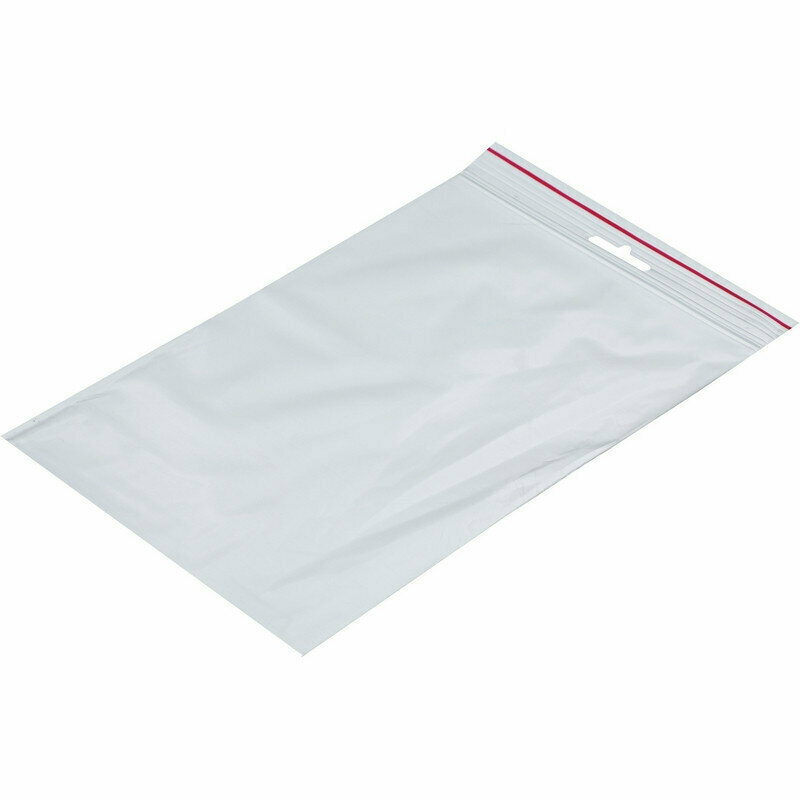 Пакет с замком Zip-Lock с европодвесом 25x35 см 60 мкм (100 штук в упаковке), 1218118