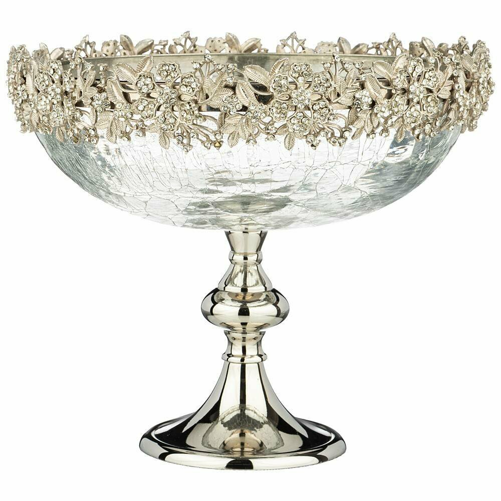 Фруктовница на ножке бохо, D 25,5см. высота 20,5см KSG-875-240