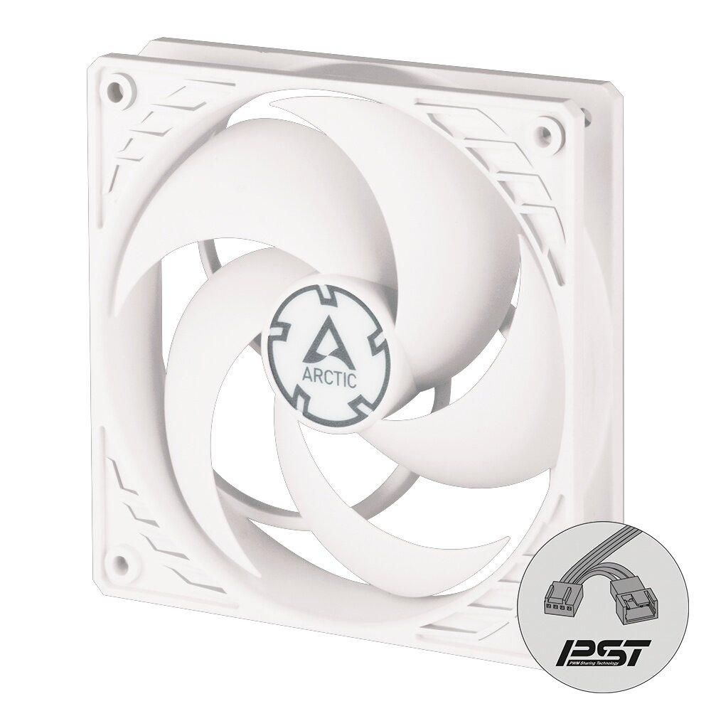 Вентилятор 120x120x25 Arctic P12 PWM PST, 200-1800rpm, 0.10A, (Белый/белый), ACFAN00170A