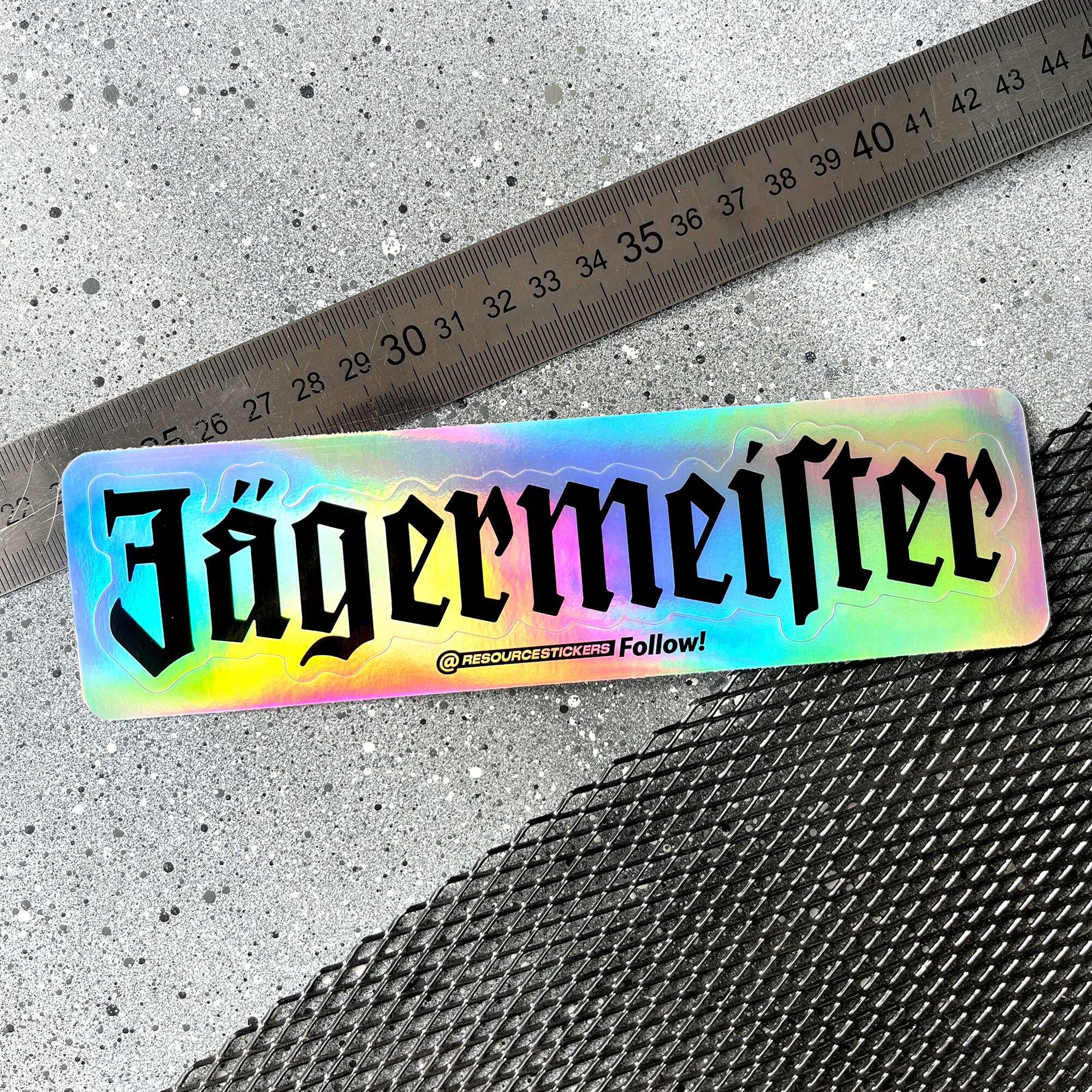 Наклейка на авто логотип Jagermeister 18х4.3 / Resource Stickers