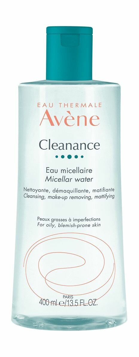 AVENE Cleanance Мицеллярная вода для жирной кожи лица, склонной к акне, 400 мл