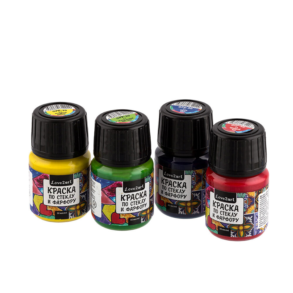 Love2art' Краска по стеклу и фарфору GPP-30-EM85 30 мл для декоративной росписи и декора цвет 15 под серебро