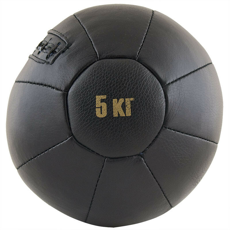 Медбол FS№5000, 5кг, натуральная кожа, диаметр 25см.