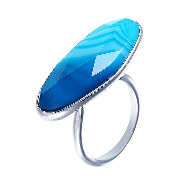 Кольцо, серебро, 925 проба, агат