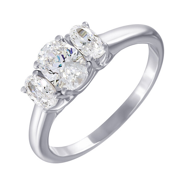 Кольцо, серебро, 925 проба, фианит